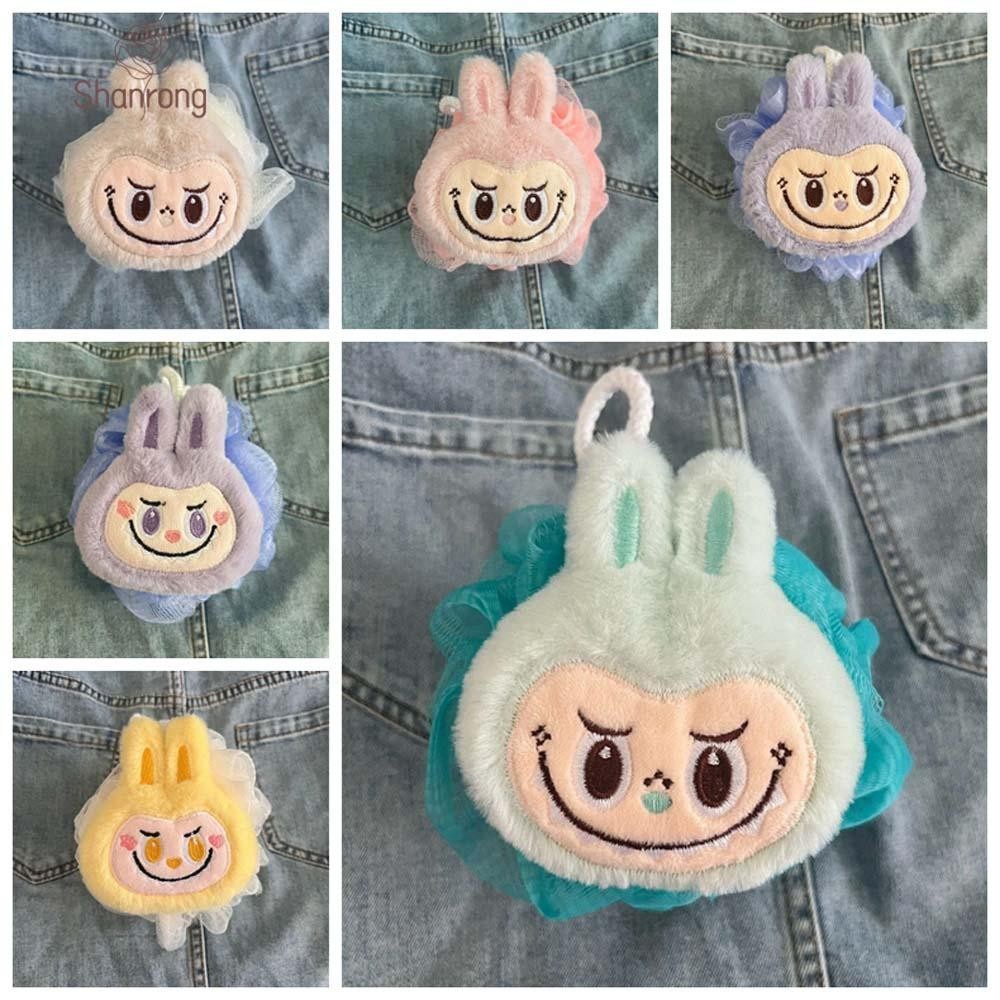 Shanrong การ์ตูน Labubu Bath Ball, Plush Bath Flower Back Rubbing การ ...