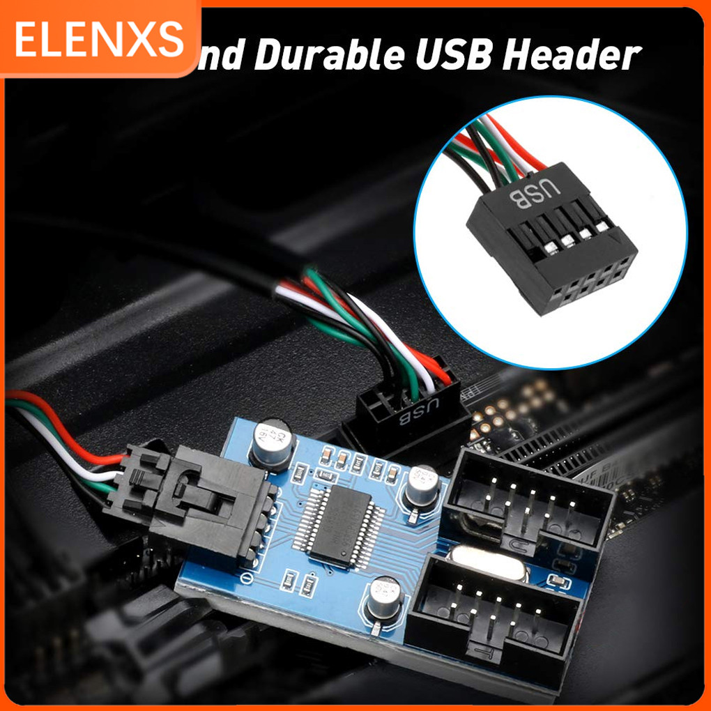 เมนบอร์ด USB 9pin Header Extender 1 ถึง Hub Cable Converter Splitter PC ...