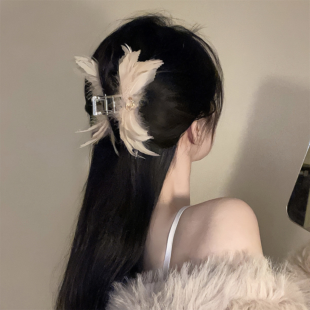 Pure Desire Wind Feather Grab Clip นางฟ้าขนาดใหญ่ Qi Hair Grab Back of ...