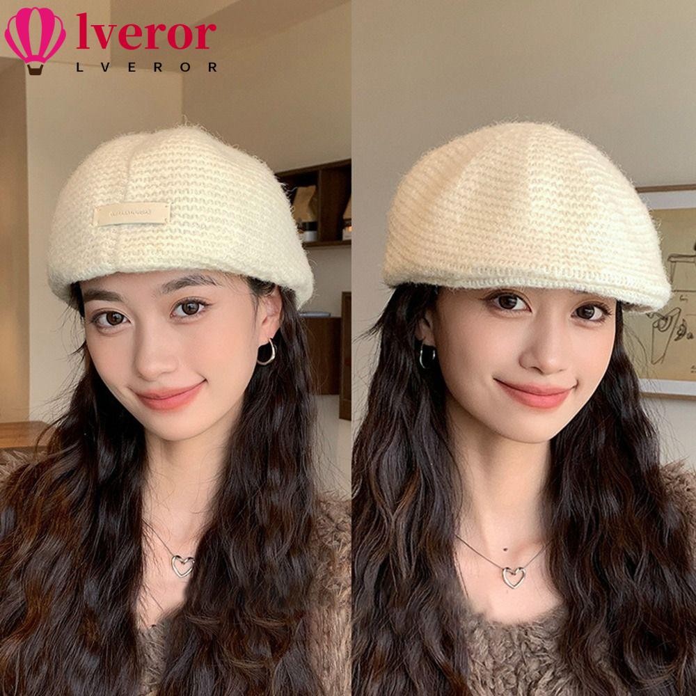 Lveror หมวกฤดูหนาว, หมวกเบเร่ต์ระบายอากาศกันลม, หมวกบีนนี่อบอุ่นขนสัตว์สีทึบผู้หญิง | Shopee ...