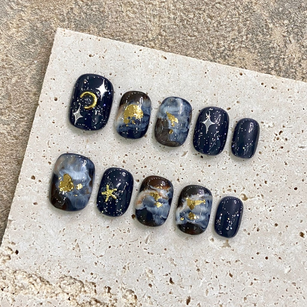 [ฟรี Toolkit COD] handmade SHORT Square round Shape artificial Nail Art ...