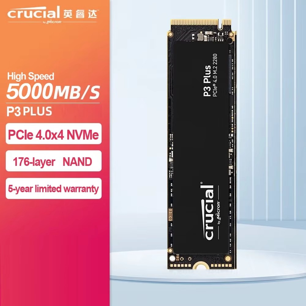 SSD Crucial P3 Plus PCIe4.0 3D NAND NVMe M.2 SSD (500GB 1TB 2TB) (เอสเอ ...
