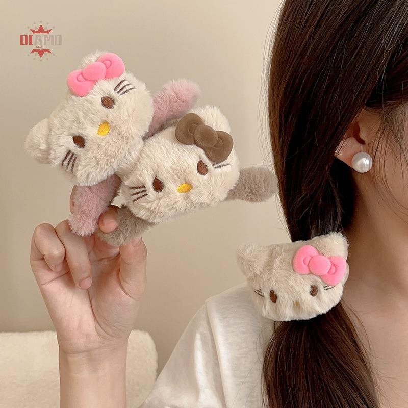 DIAMONDLURE Hello Kitty Shark Plush สีชมพู การ์ตูนแมว กิ๊บท้ายหางปลอม ...