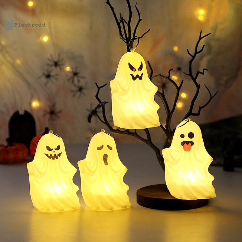 BRED Ghost ตกแต่งฮาโลวีน - สีขาว Ghost Led Night Light Spooky รูปปั้น ...