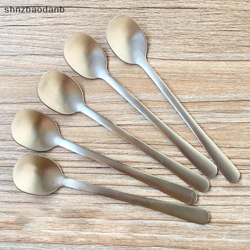 [shnzbaodanb] ช้อนปรุงรสสแตนเลสสไตล์เกาหลีรอบช้อนผสมหนาชากาแฟช้อนขนมหวานช้อนผสมบนโต๊ะอาหาร TH ...