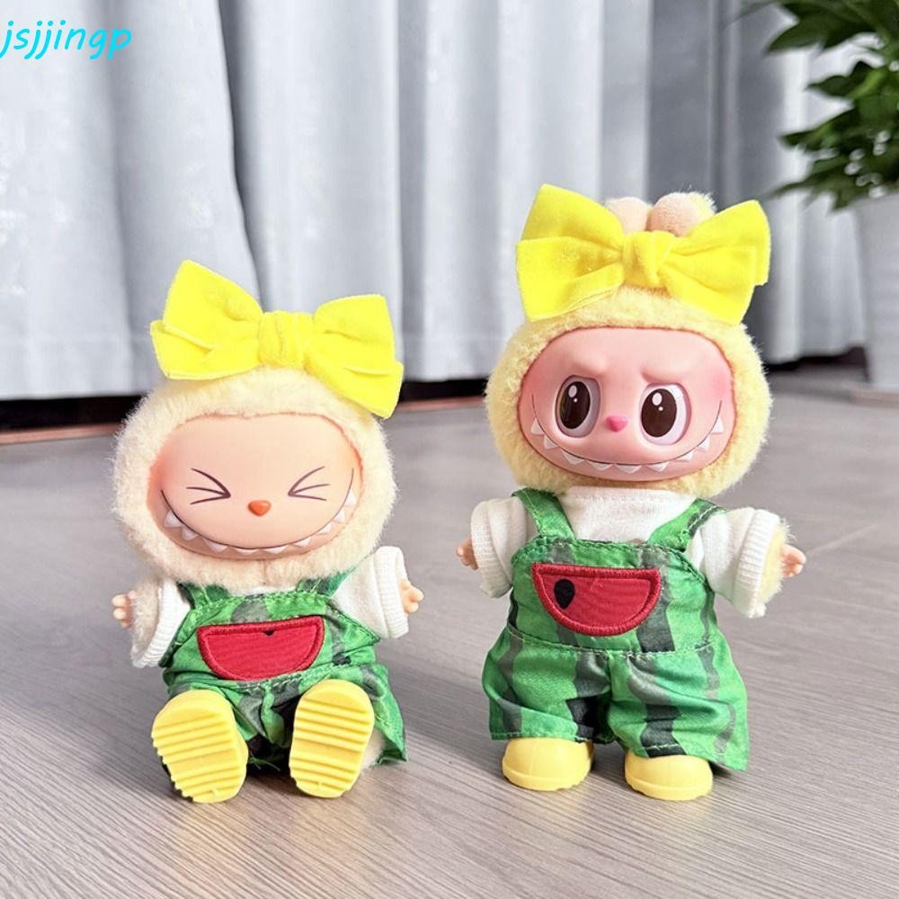 JSJJINGP 17 ซม.ตุ๊กตา Plush เสื้อผ้า, Handmade แตงโม Labubu ตุ๊กตาผ้า, ชุด DIY เปลี่ยนแต่งตัว ...