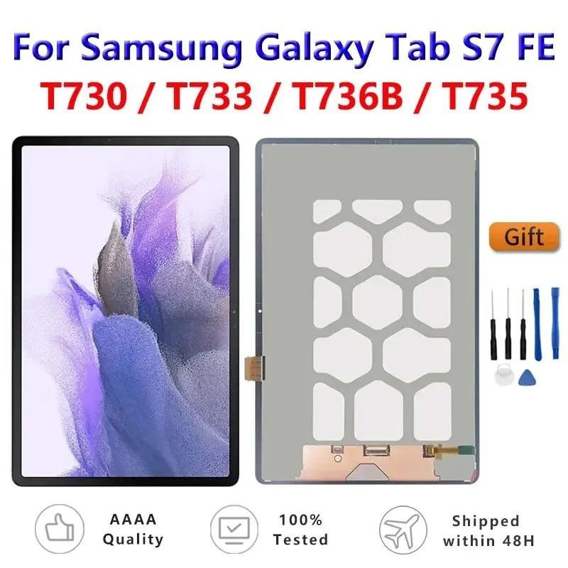 Oem LCD สําหรับ Samsung Galaxy Tab S7 FE T730 T733 T736B T735 หน้าจอ ...