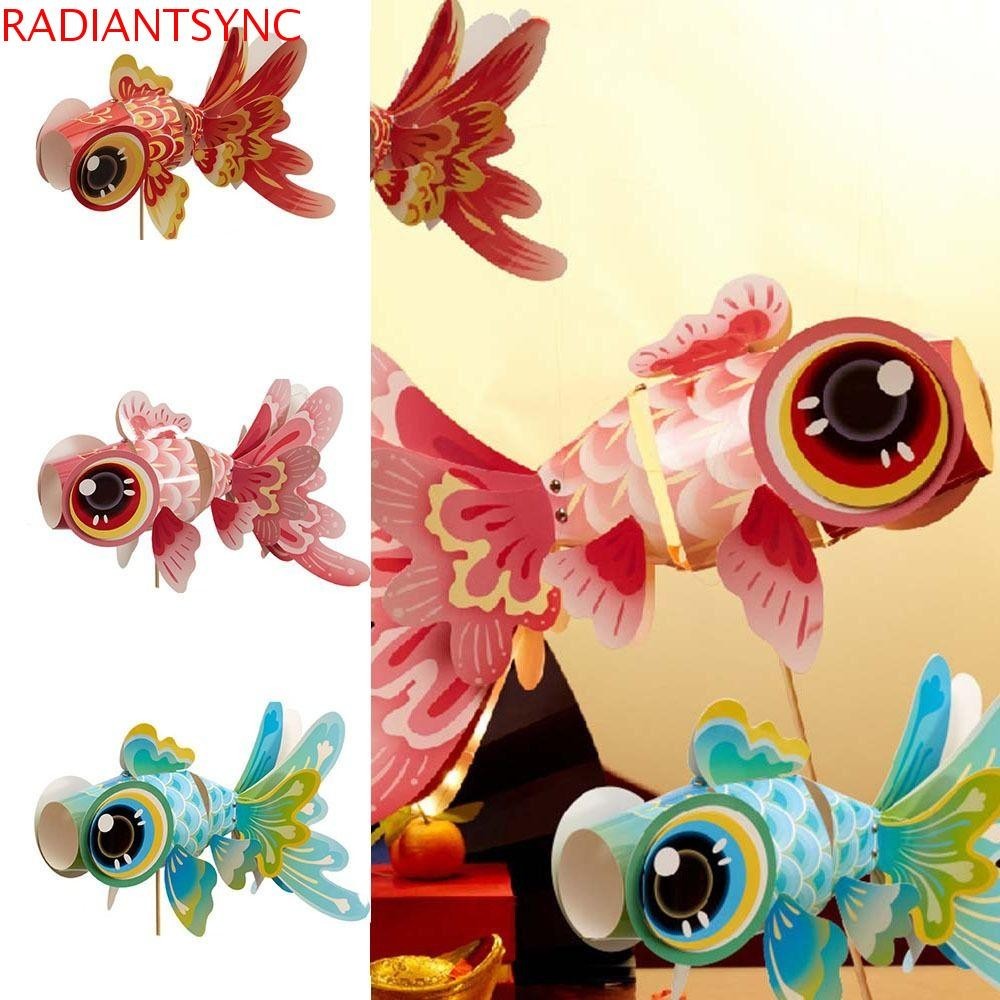 โคมไฟปลาทอง RADIANTSYNC, โคมไฟเรืองแสงกลางฤดูใบไม้ร่วงแบบแขวนปลาทอง, เด็กสามมิติเรืองแสงทํามือ ...