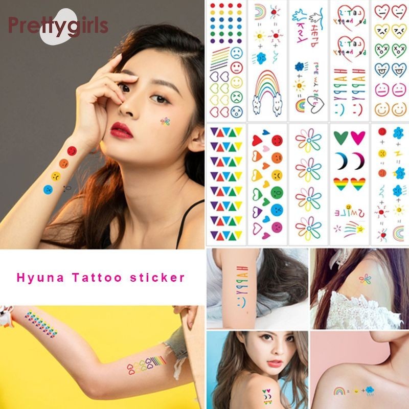 PY.thCute Learning Rainbow Smiley Line Sticker Waterproof Long-lasting ...