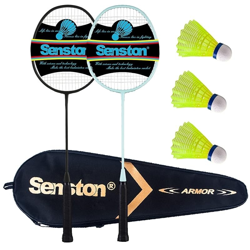 Badminton Racket Set with Carbon Fiber Rackets and Carrying Bag ...