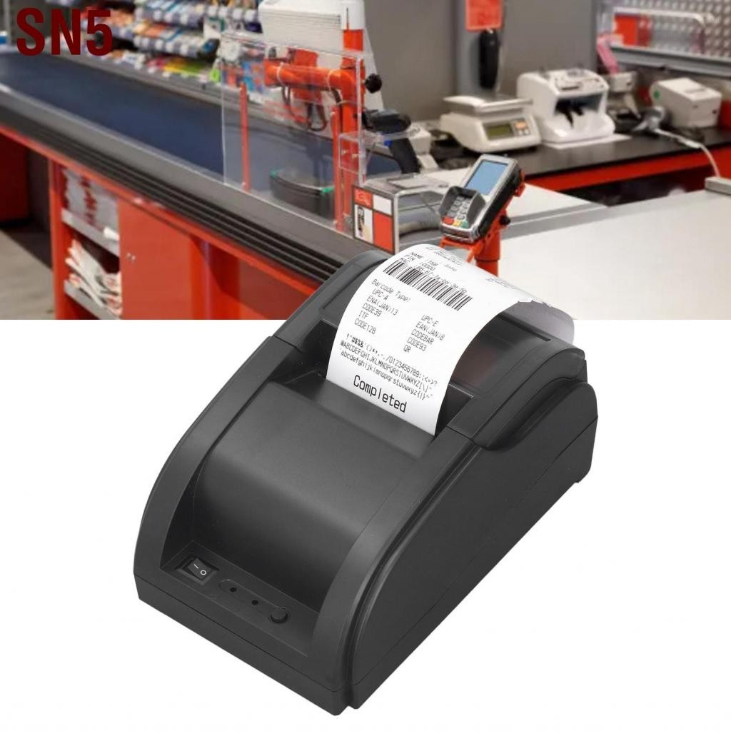 SN5 เครื่องพิมพ์ใบเสร็จแบบตั้งโต๊ะ Inkless 100‑240V ดีไซน์กะทัดรัดสำหรับร้านอาหารซุปเปอร์ ...