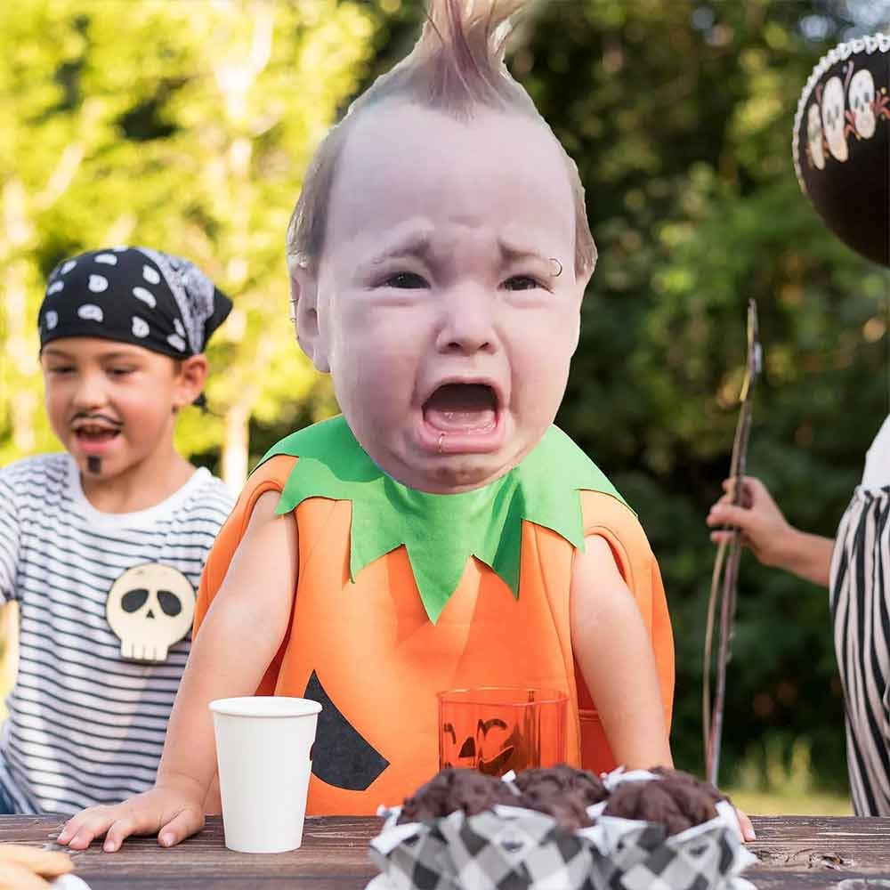 Halloween Creepy And Hilarious Latex Head Masks (Crying Punk Baby ...
