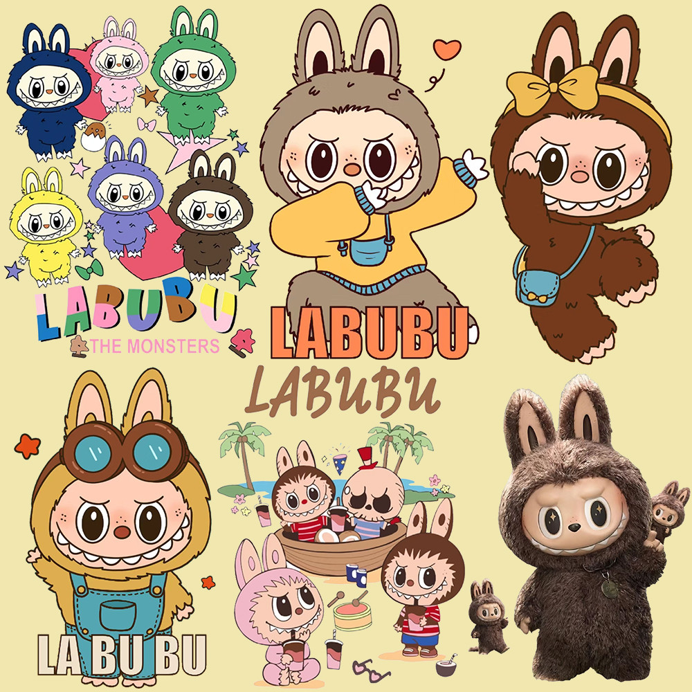 Labubu พิมพ์รูปแบบแฟชั่น Transfer Patch สําหรับเสื้อผ้ากางเกงกระเป๋า ...