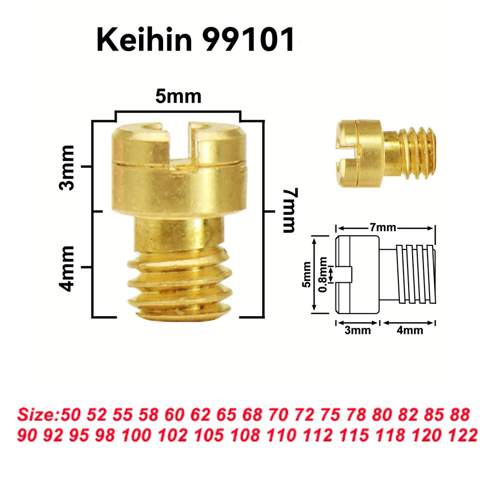 10pcs Carburetor Carb Main Jet Kit Set for GY6 PZ19 50cc 80cc 100cc CVK 139QMB 139QMA Keihin ...