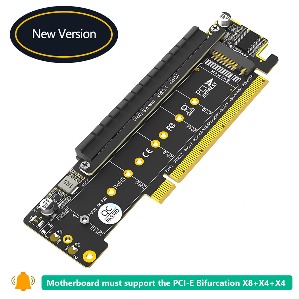 Jmt Dual M.2 NVME-เข้ากันได้กับM Key To PCI-E 4.0 X16 (X8 สัญญาณ) สล็อต ...