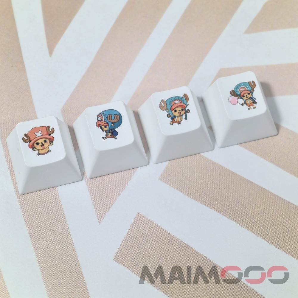 8/12pcs Luffy Keycaps โปรไฟล์เชอร์รี่ PBT Dye Sublimation One Piece ...