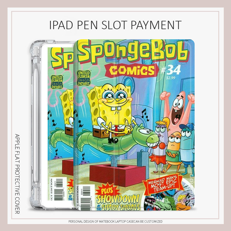 Spongebob เคสการ์ตูน iPad 2024 pro11 pro12.9 pro13 2022 เคส iPad air4/5 ...