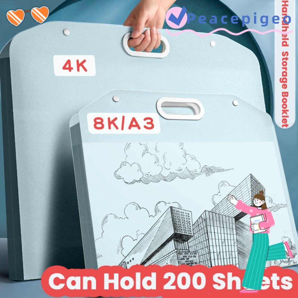 PEACEPIGEO โฟลเดอร์ไฟล์, A3/4K กันน้ําภาพวาดถุงเก็บกระดาษ,คุณภาพสูงแบบพกพา 4K/8K/16K กระดาษ ...