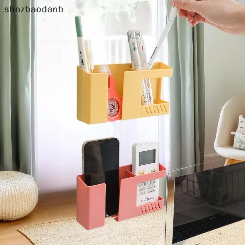 [shnzbaodanb] 1PC ติดผนังแบบไม่เจาะรูรีโมทคอนโทรลกล่องเก็บของชั้นวางทีวีชั้นวางโทรศัพท์มือถือ TH ...