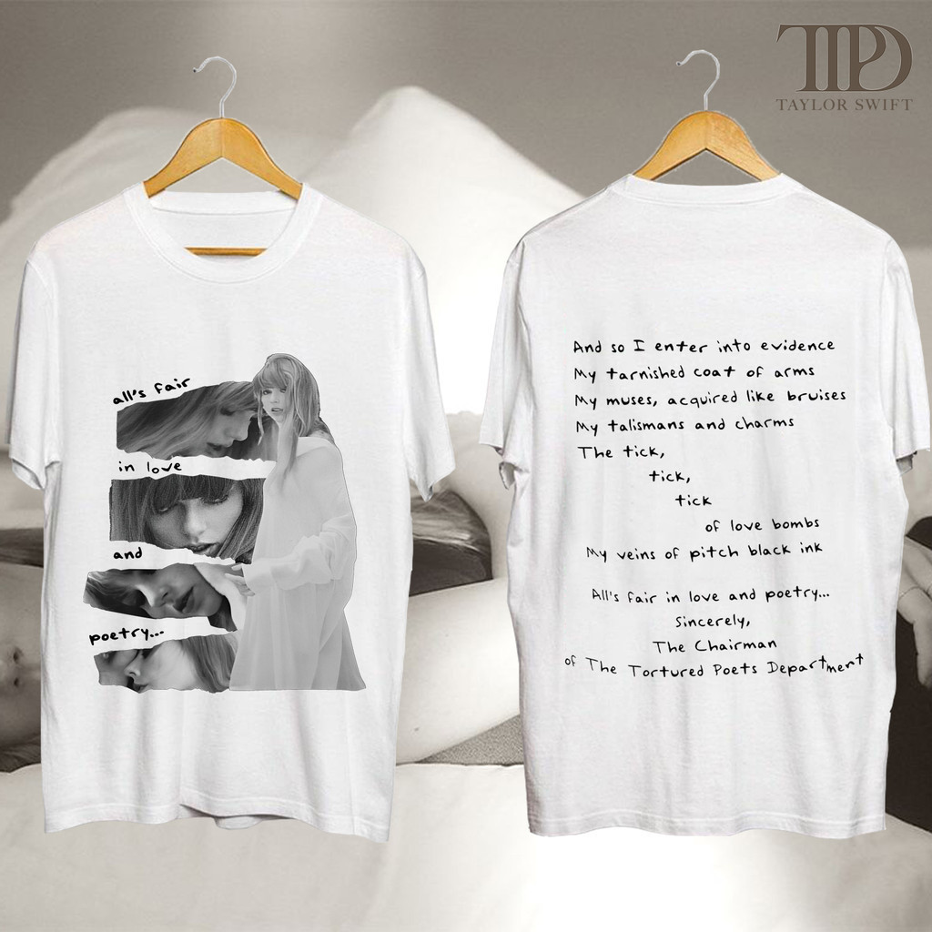 Taylor Swift 2024 ใหม่ TTPD The Eras Tour Concert คอกลมผ้าฝ้ายแขนสั้น ...