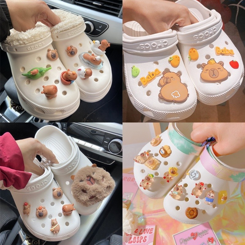 การ์ตูน Capybara Jbits สําหรับ Crocs ชุดเป็ดสัตว์ Jibbitz Charm My ...