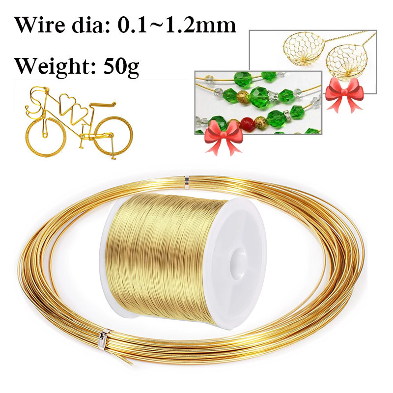 50g brass wire brass metal wire 0.1mm 0.2mm 0.3mm 0.4mm 0.5mm 0.6mm 0.7mm 0.8mm 1mm 1.2mm ...
