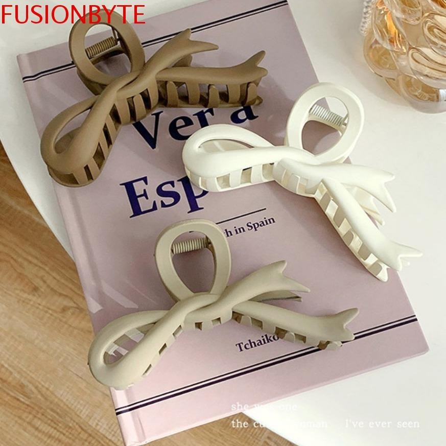 Fusionbyte กิ๊บติดผมโบว์เคลือบ,พลาสติกเรซิ่นอะคริลิค Twisted Hair Claws,เรขาคณิต Solid Elegant ...