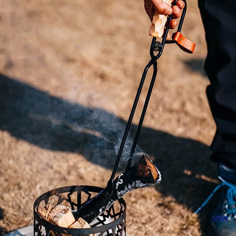 Super Tongs Log Grabber ในร่มกลางแจ้งเตาอบฟืนถ่านหิน Campfire แหนบย่าง ...