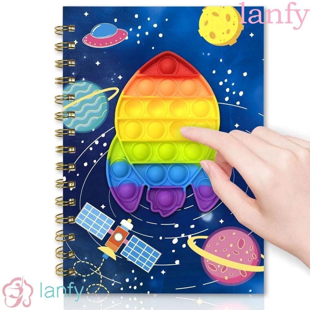 Lanfy Pop Notebook, การ์ตูน 80 แผ่น Decompression Bubble Notebook, Pop ...