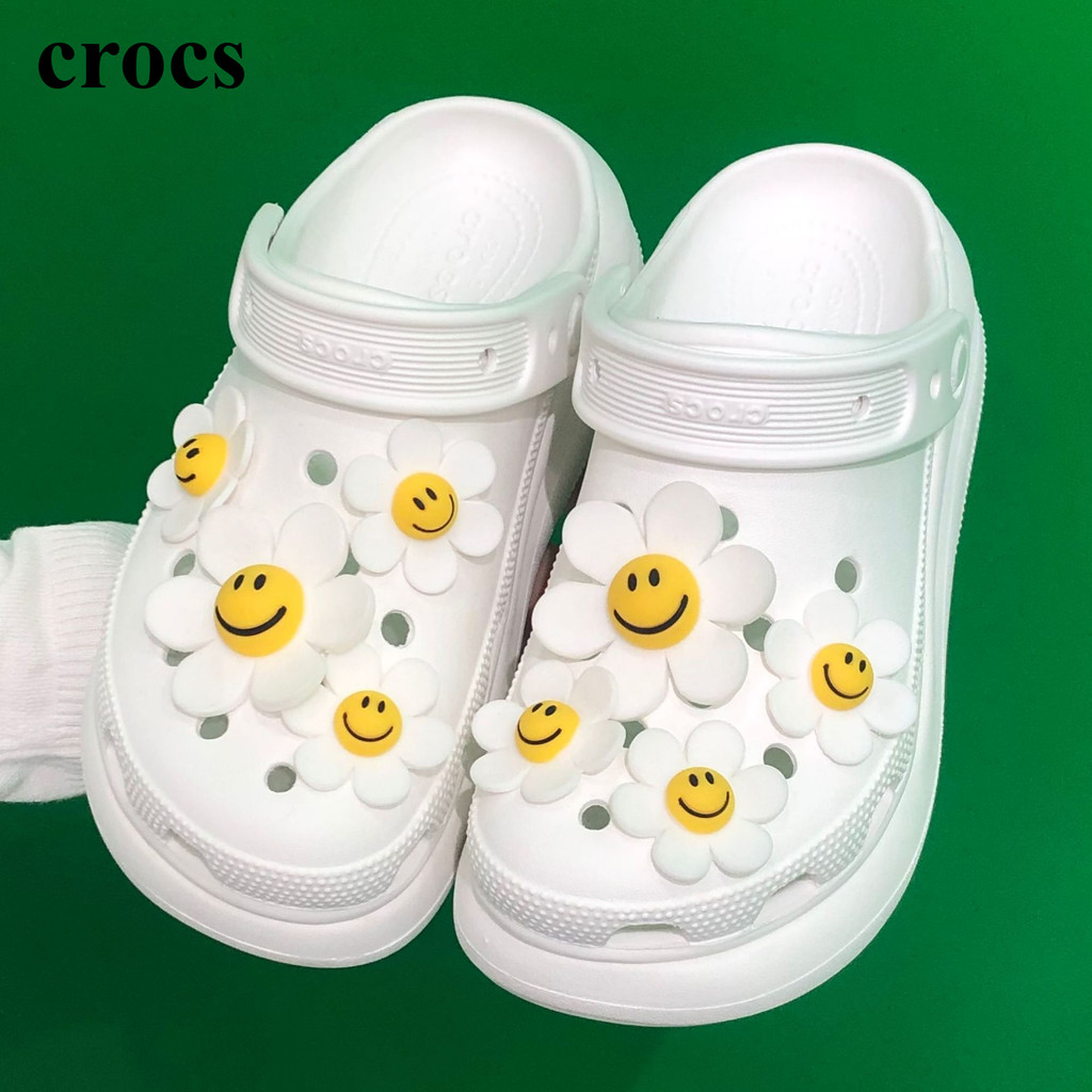 ใหม่ Jibbitz Croc Summer White 3D Sun Smile Flower DIY หัวเข็มขัด ...