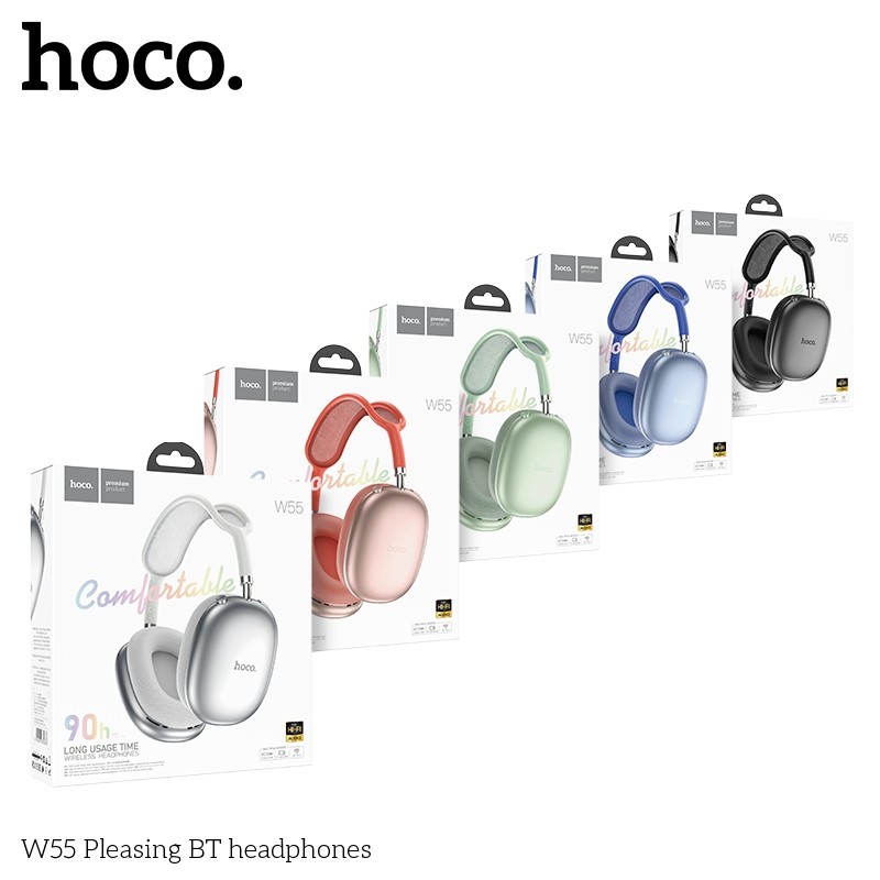 Hoco W55 หูฟังBT แบตอึด 90 ชม. รองรับใช้งาน 3 ระบบ BT 5.4 / Aux 3.5mm ...