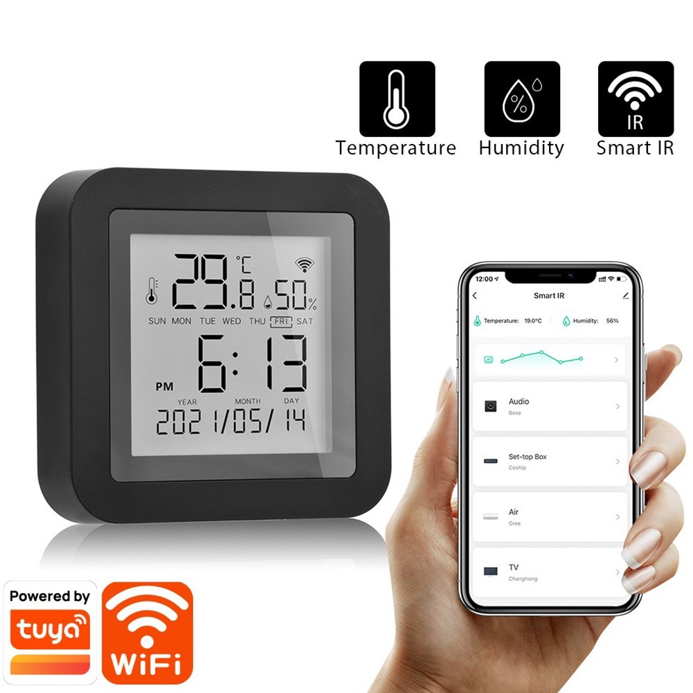 เครื่องวัดอุณหภูมิ 10 เมตร DC 5V/1A เซ็นเซอร์ความชื้น Smart Life Wifi ...