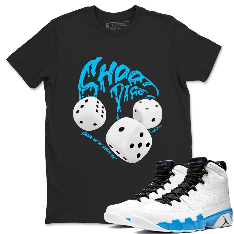 Shoot Dice Streetwear Shirts To Match Jordans 9s Powder Blue หนาๆ คอกลม ...