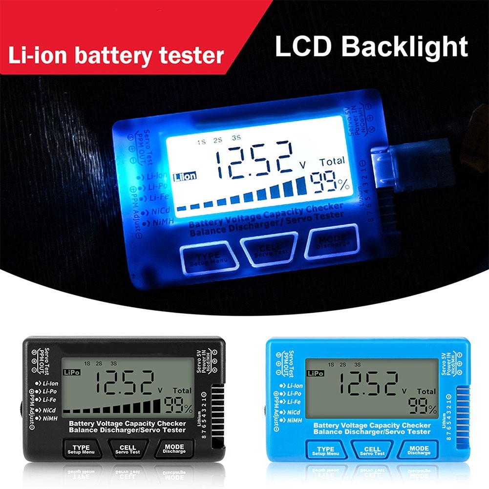 เครื่องทดสอบความจุแบตเตอรี่ดิจิตอล LCD RC CellMeter8 LiPo NiMH เครื่อง ...