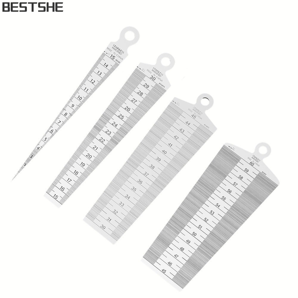 1-60 มม.เหล็กเมตริก Taper Gauge รูรับแสง Scale Wedge Feeler 4 In 1 Gap ...