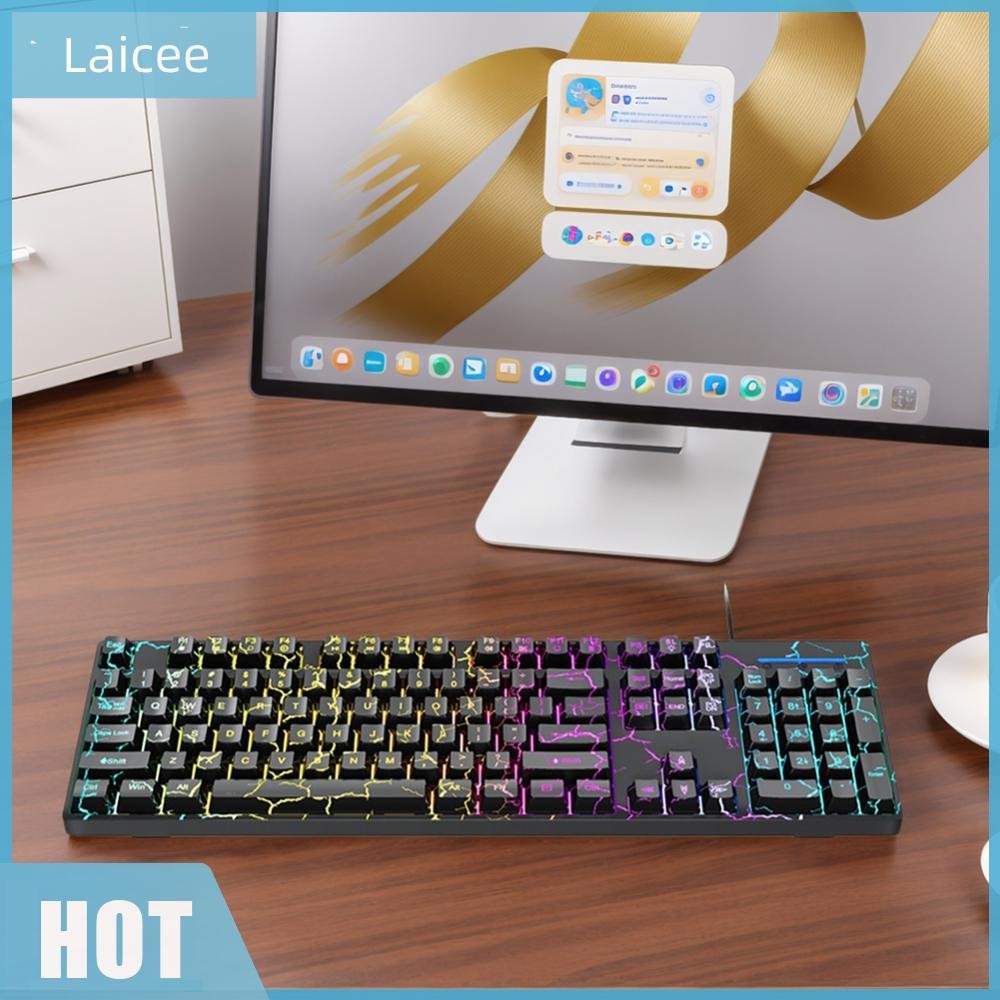 [Laicee.th] คีย์บอร์ดและเมาส์สําหรับเล่นเกม USB แบบมีสาย Light Up คีย์บอร์ดปุ่มกดลอยตามหลัก ...