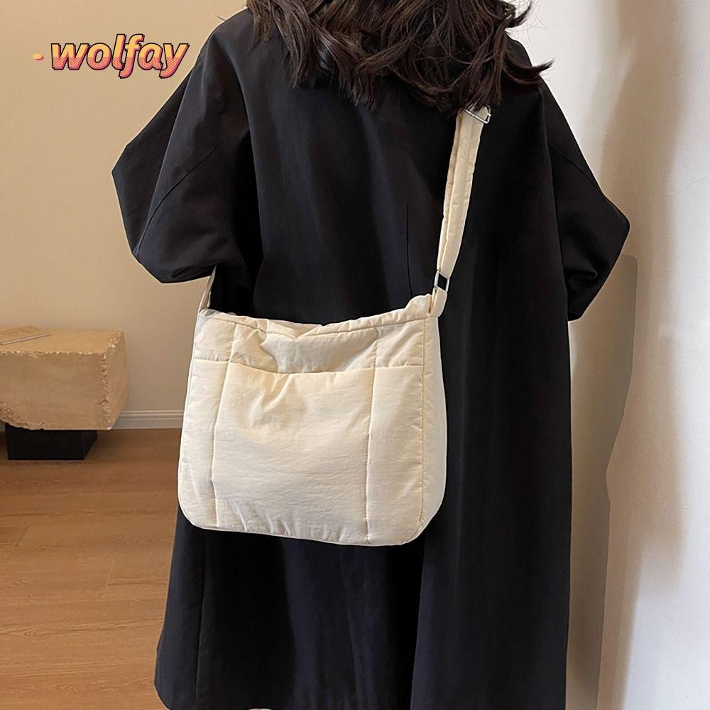 YOLANDA Totes Bag, Quilted Cushion Space Cotton Messenger Shoulder Bag ...