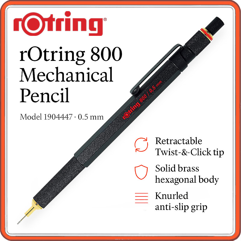 ROTRING 800 Mechanical Pencil – Retractable Brass Drafting Pencil with ...