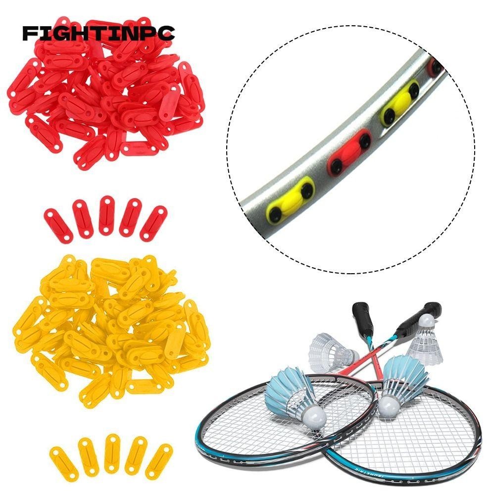 FIGHTINPC 100PCS ไม้แบดมินตัน Grommets Protector เครื่องมือ Shock-Absorbing สีแดงสีเหลือง ...