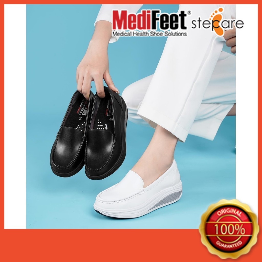 *MEDIFEET Ms122 รองเท้าเพื่อสุขภาพ(Kasut kesihatan)*โค้งรองเท้าเวดจ์พยาบาล | Shopee Thailand
