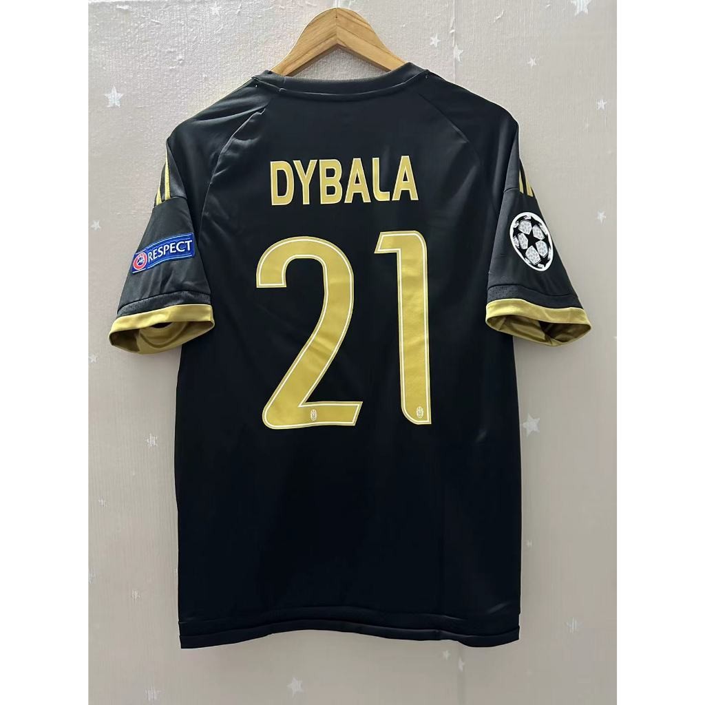 15-16 Juventus Third POGBA DYBALA MORATA คุณภาพสูง Retro ฟุตบอล Jersey ...