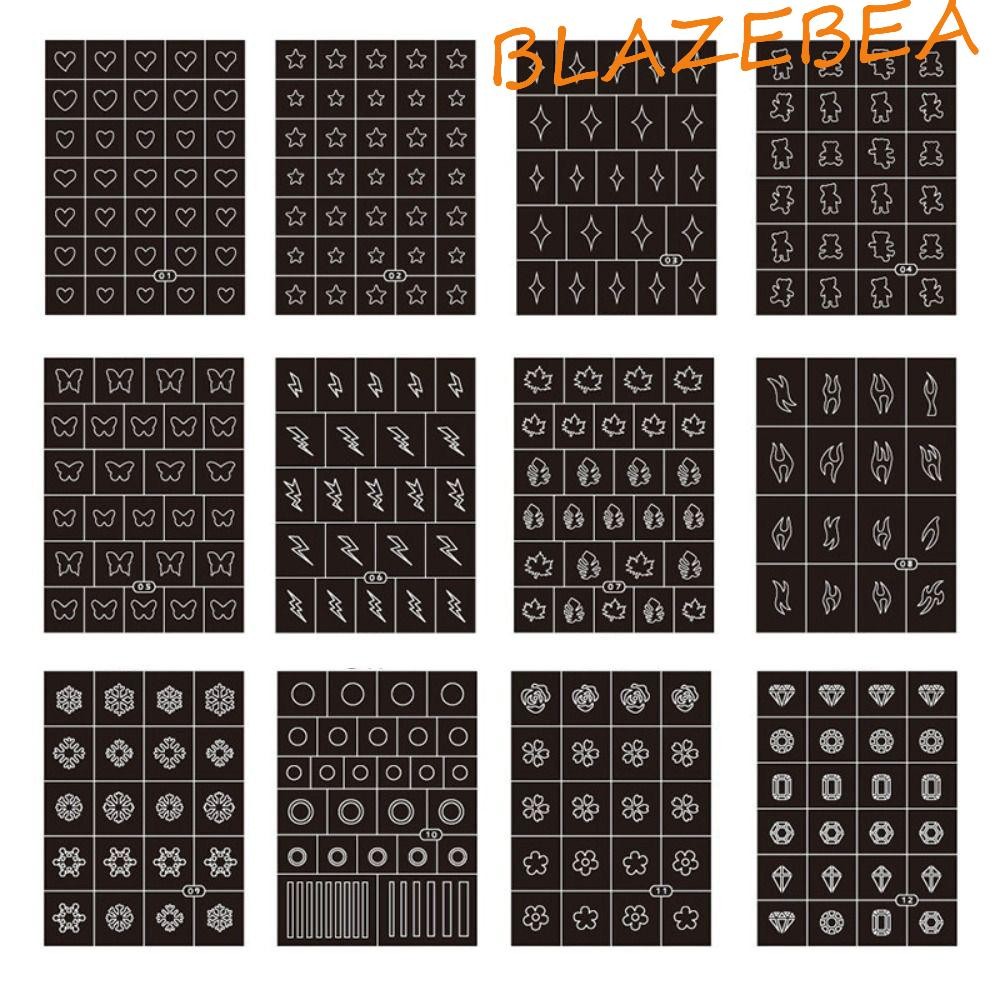 Blazebea Body Art Paint Stencils, Multi รูปแบบ Hollowed Face Paint Template สติกเกอร์ ...