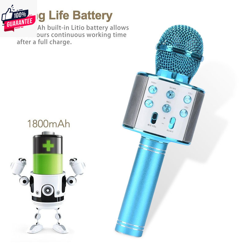 【ซื้อ 1 แถม 1】ไมโครโฟน WS858 ไมโครโฟนไร้สายลูทู ธ ไมโครโฟน USB WS 858 ลำโพงมืออาชีพ Consender ...