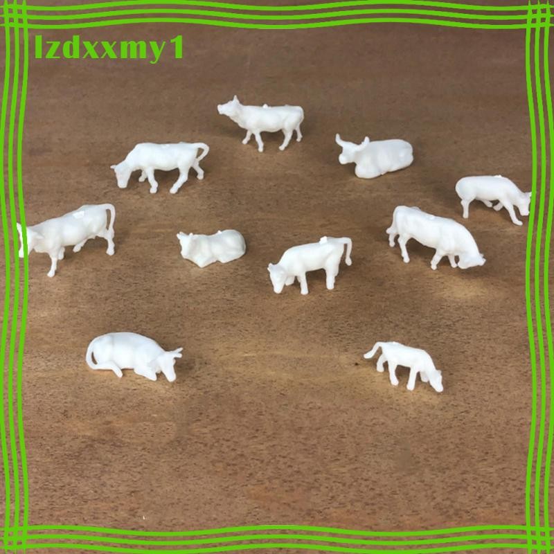 [ 10x 1/87 HO Scale Cow Model Miniature Cows Architectural สมจริง ...