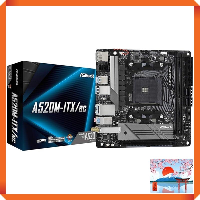 ASRock A520 M-ITX/ac motherboard compatible with AMD Ryzen 3000/4000 ...