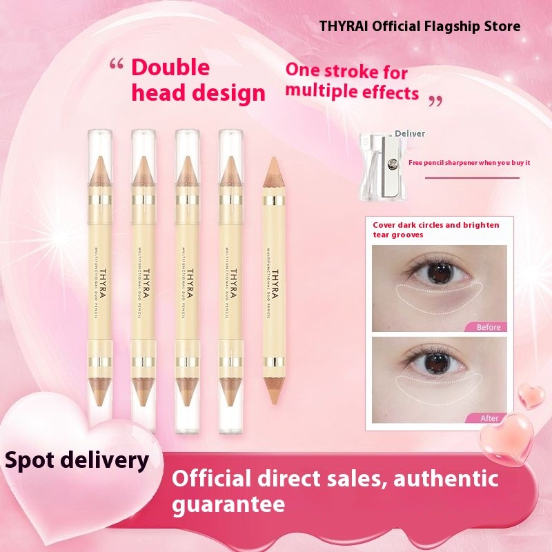 Thyra คอนซีลเลอร์สองหัวปากกาสี่สีคอนซีลเลอร์แผ่น Tear Groove Double ...