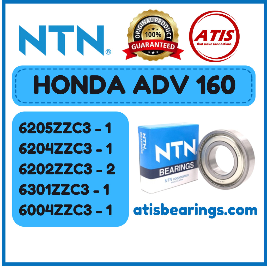 Ntn HONDA ADV 160 ( 6 ชิ้น/เซ็ต ) กล่องเกียร์ A&T แบริ่งเกียร์ครบชุด ...