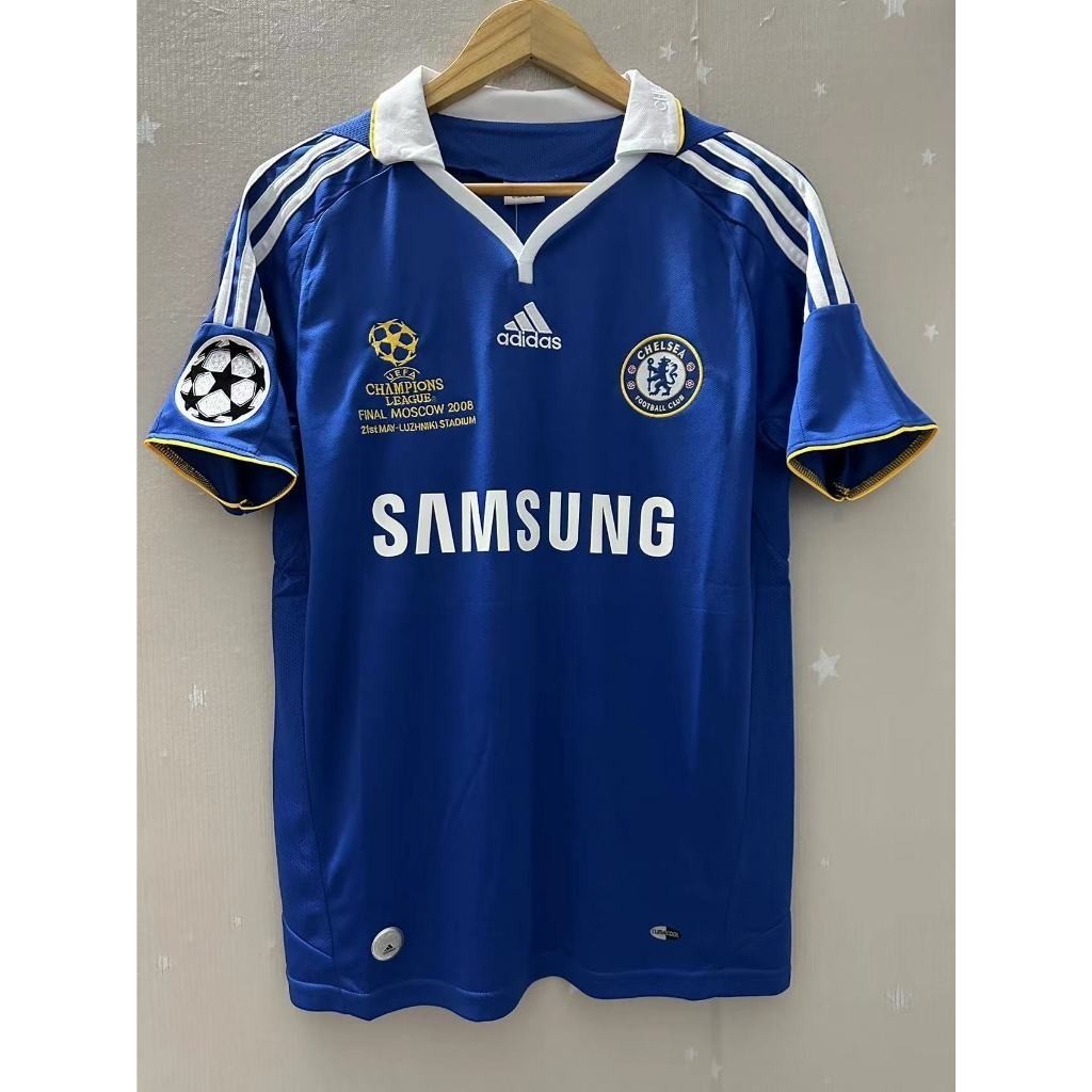 07-08 เชลซี UCL LAMPARD DROGBA BALLACK คุณภาพสูง Home Retro ฟุตบอล ...