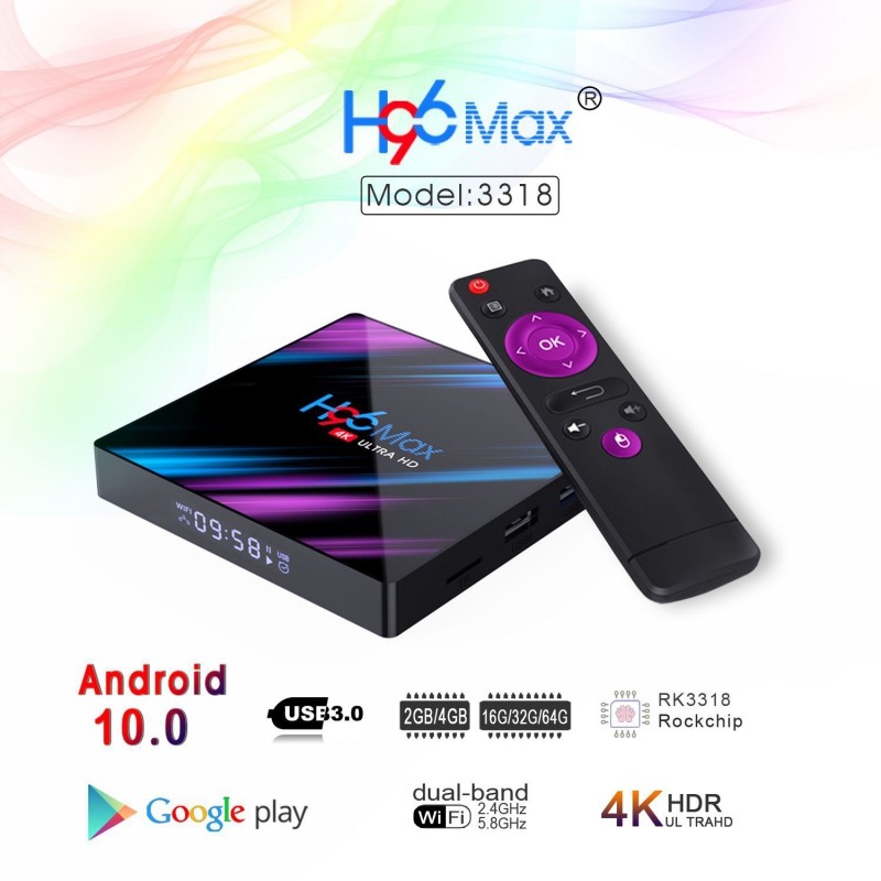 H96 MAX RK3528 8K ULTRA Android Box รองรับ 2.4G/5.8G WiFi6 BT5.0 Media ...