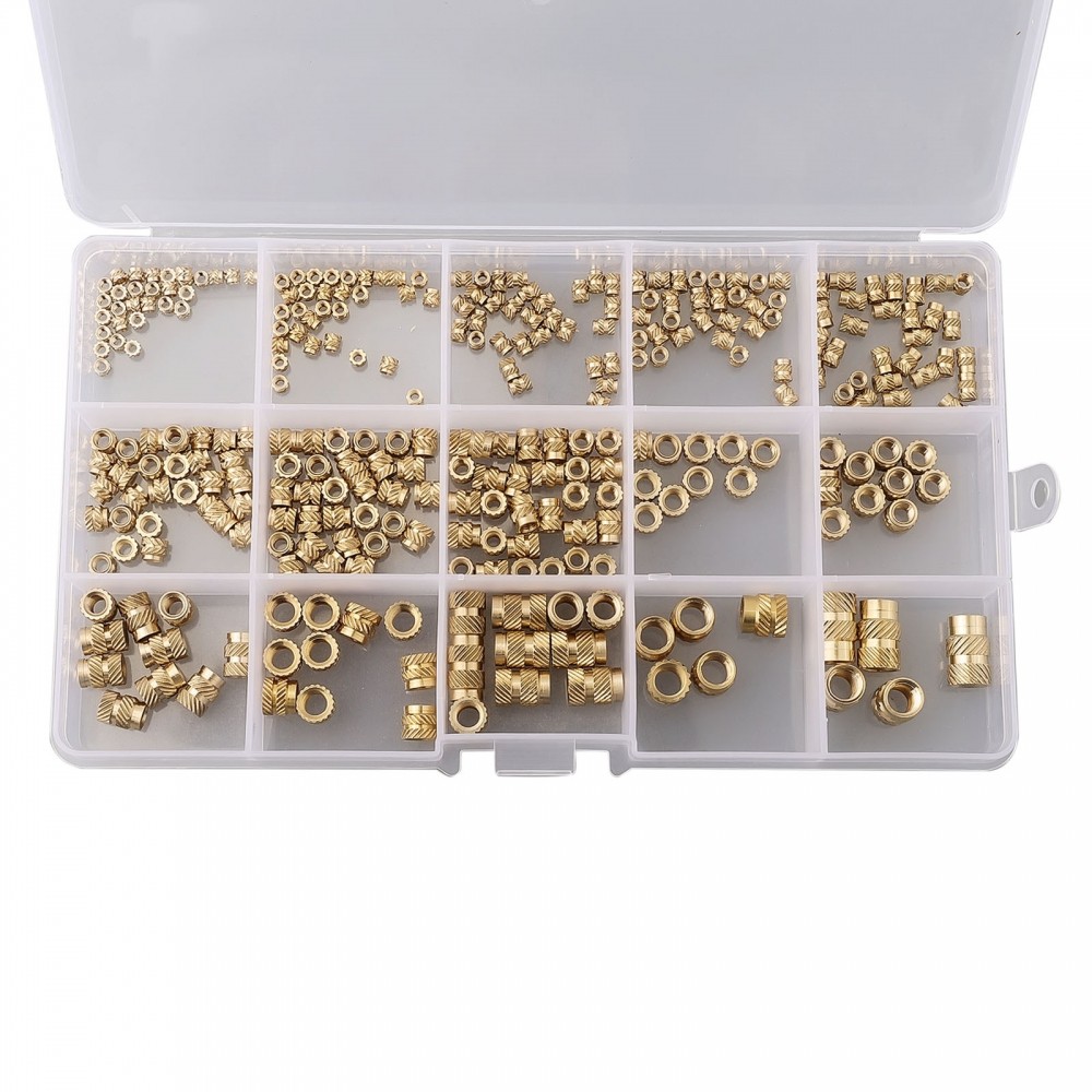 ทองเหลืองเกลียว Bushings Knurled Nuts ด้ายภายใน M2 M2 5 M3 M4 M5 M6 300 ...